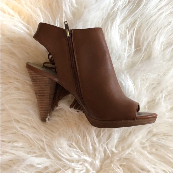 Reba | Shoes | Reba Madame Fringe Heel Bootie | Poshmark